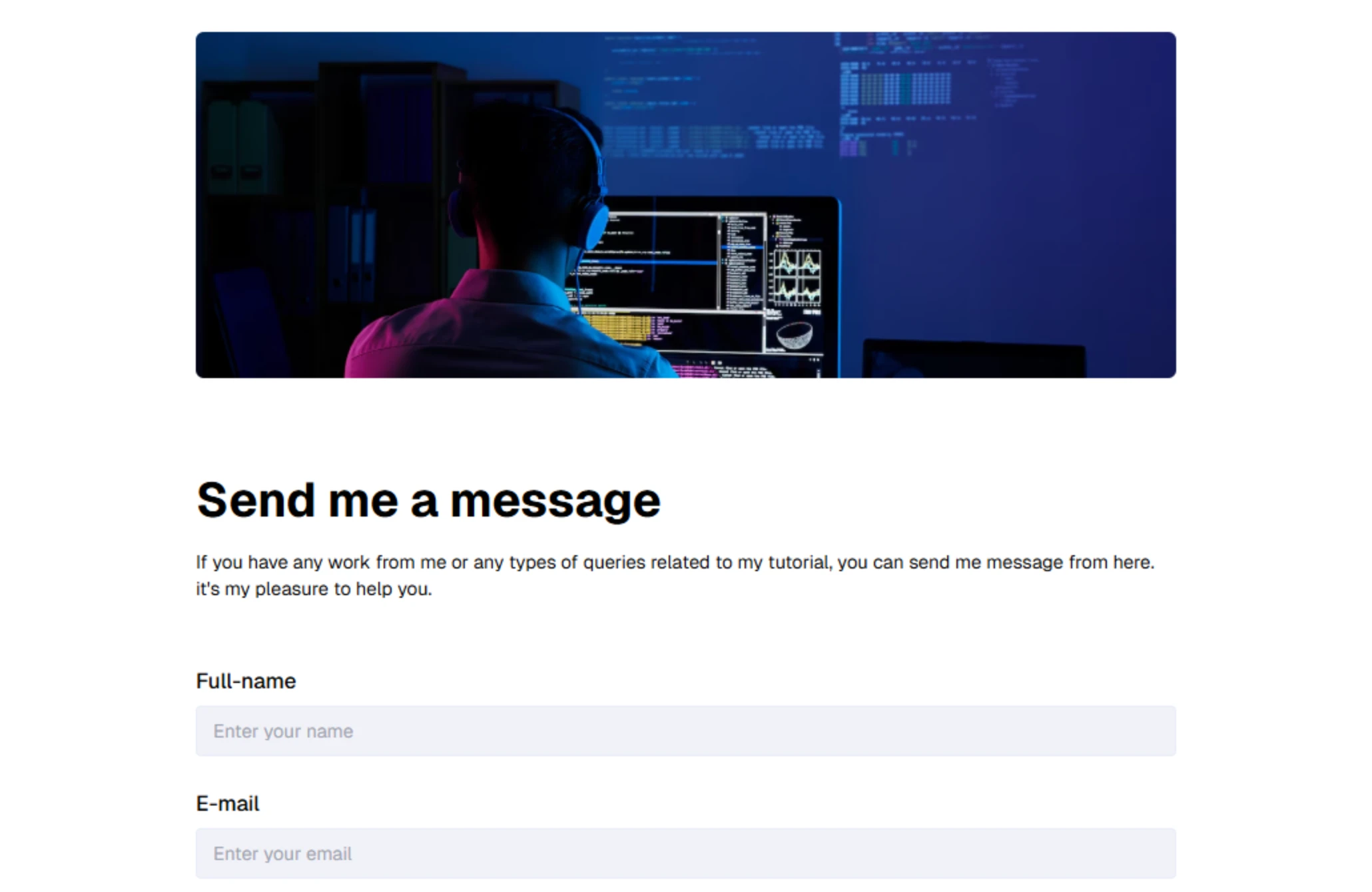Send Me a Message - Quick Contact Form