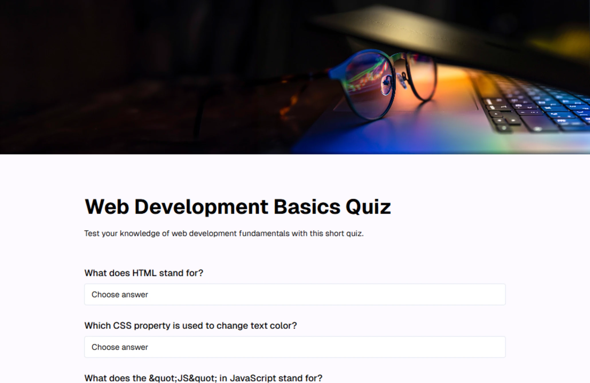 Web Development Basics Quiz - Test Your Coding Knowledge Web Development Basics Quiz - Test Your Coding Knowledge